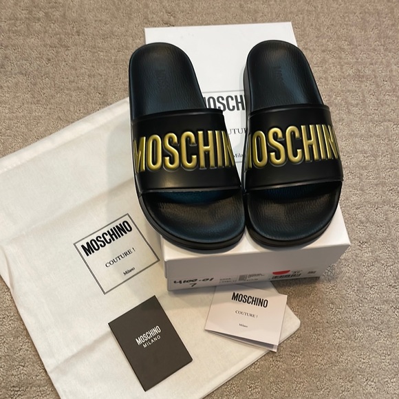 Moschino | Shoes | New In Box Moschino Pool Slides | Poshmark